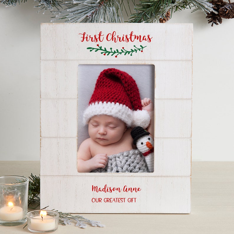 Baby's First Christmas Personalized Picture Frame, New Baby Gift, Baby ...