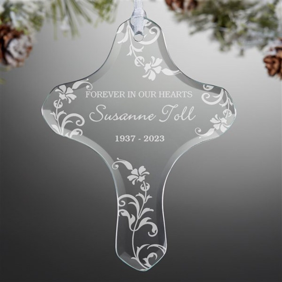Personalized Memorial Cross Ornament, Memorial Gifts, Sympathy Gifts ...