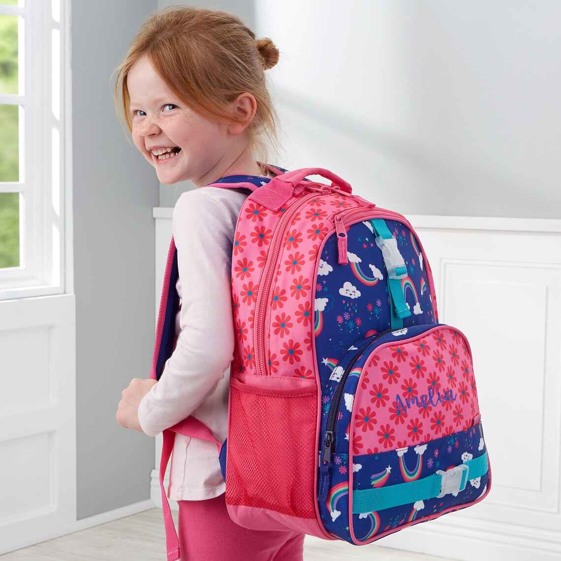 Rainbow Print Personalized Kids Backpack, Personalized Back to School ...