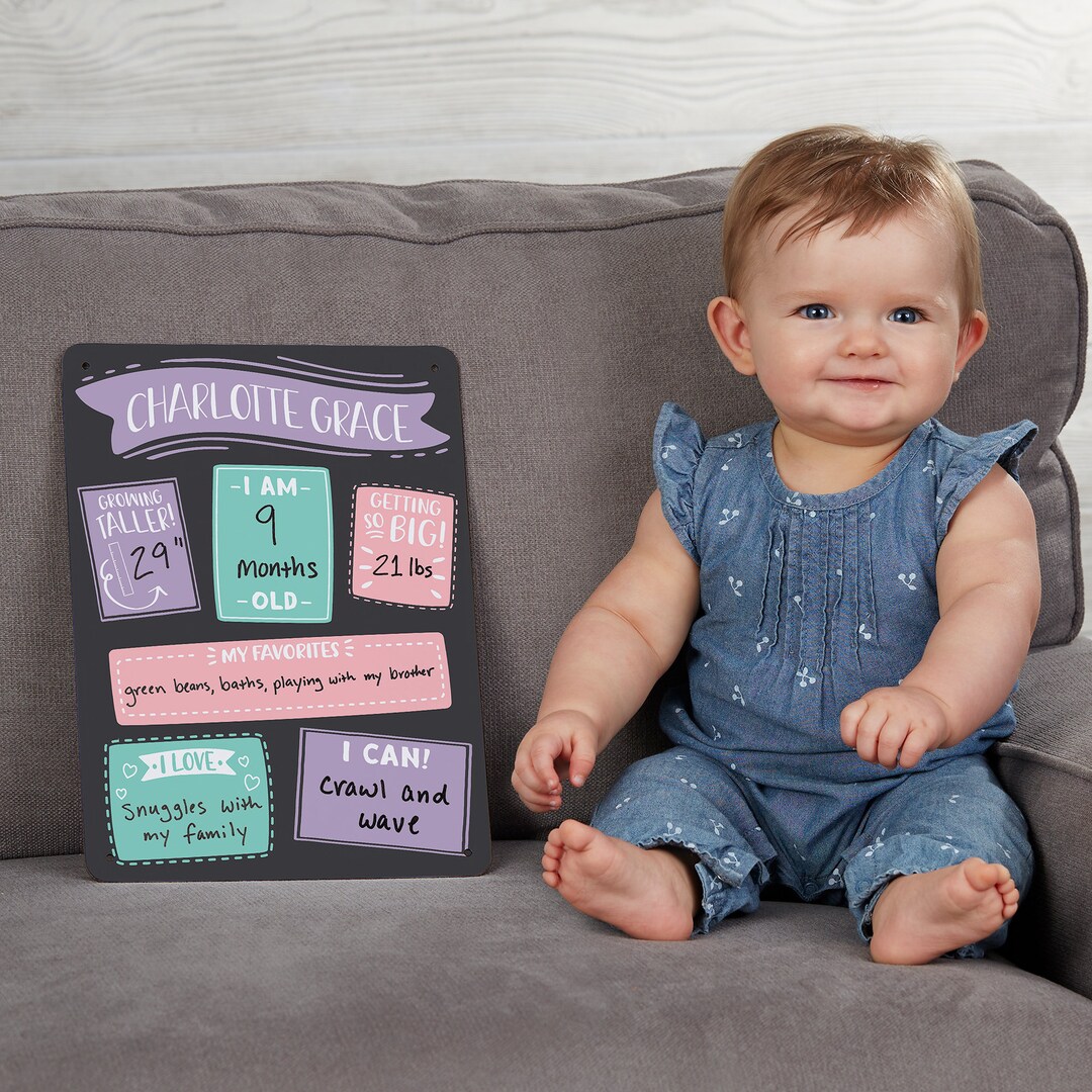 Baby Milestone Board Personalized Dry Erase Sign, Gifts for Kids, New ...