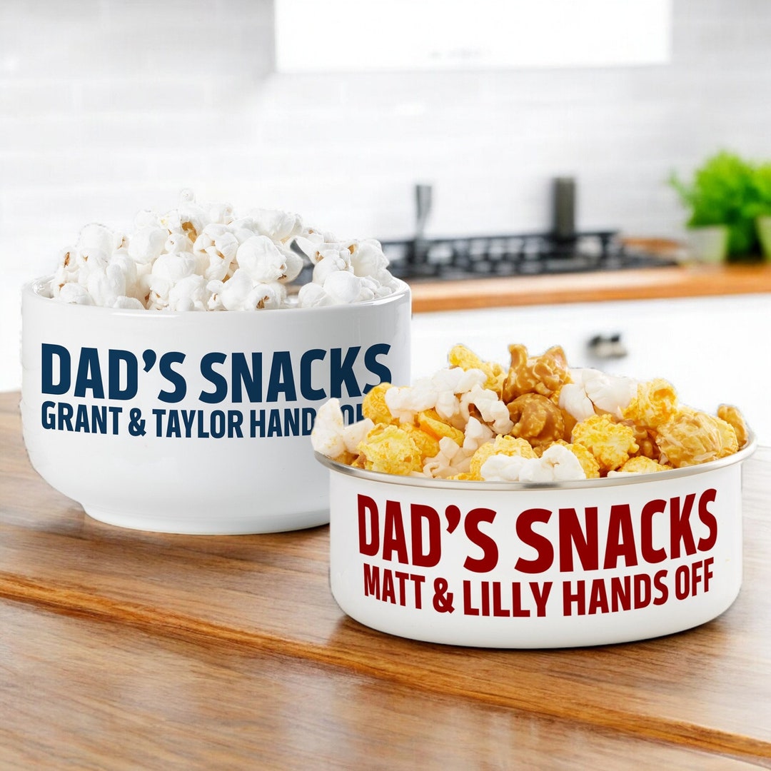 His Snacks Personalized 14 Oz. Ceramic Bowl, Personalized Kitchen Gift ...