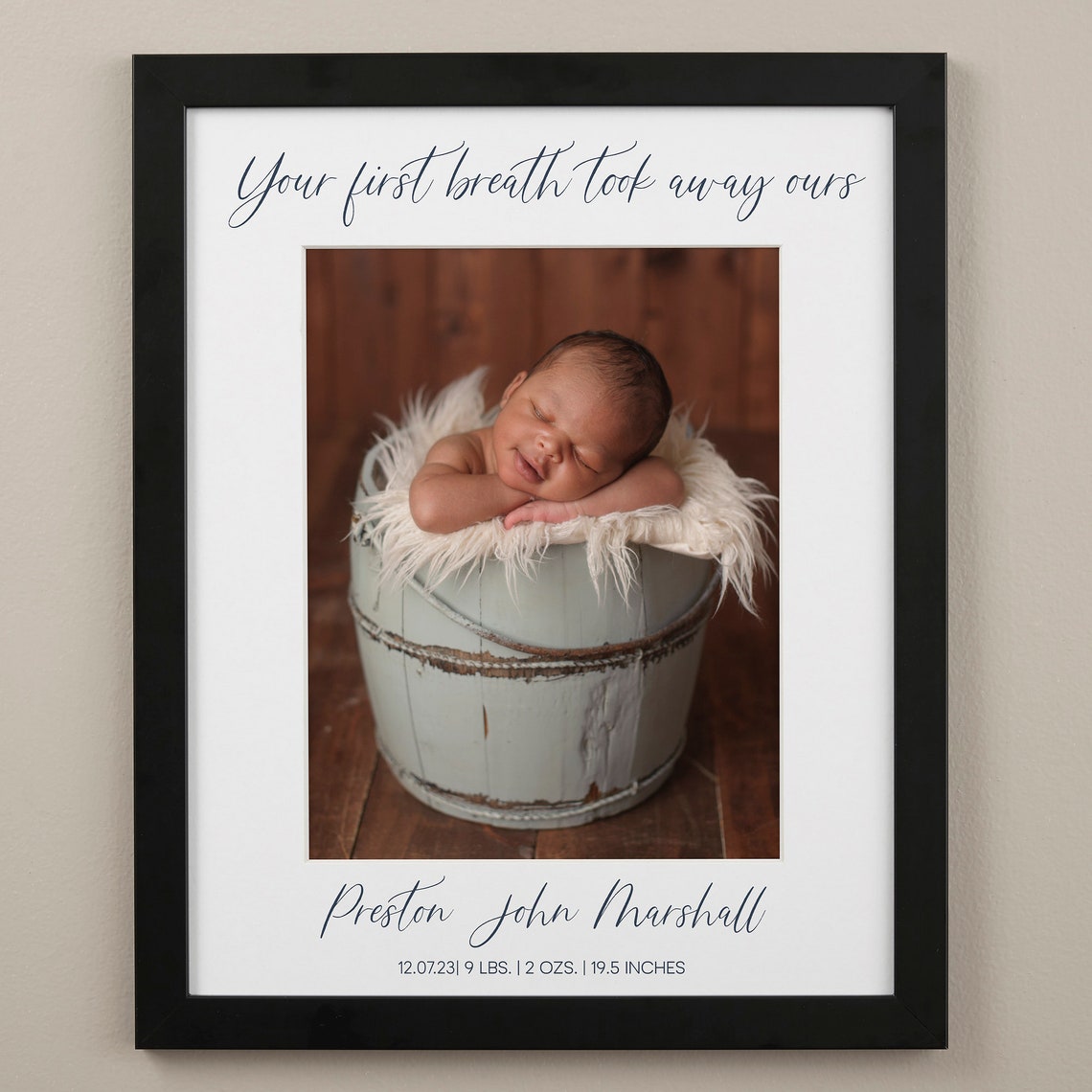 New Baby Personalized Matted Frame Personalized Gift for - Etsy