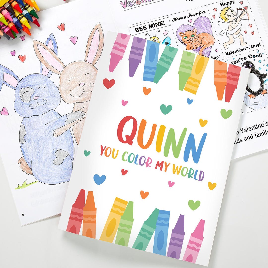 Color My Heart Personalized Coloring Activity Book , Kids Coloring Book ...