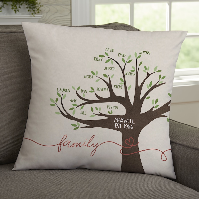 Family Tree Personalized Throw Pillow Mother's Day Gifts - Etsy
