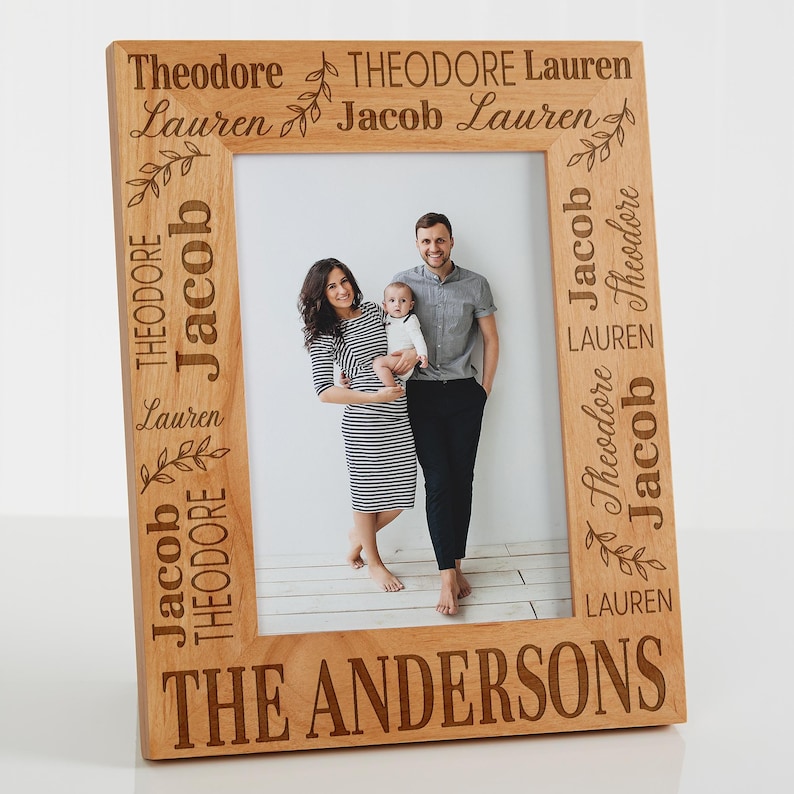 Classic Family Repeating Name Personalized Picture Frame, Wedding Frame ...