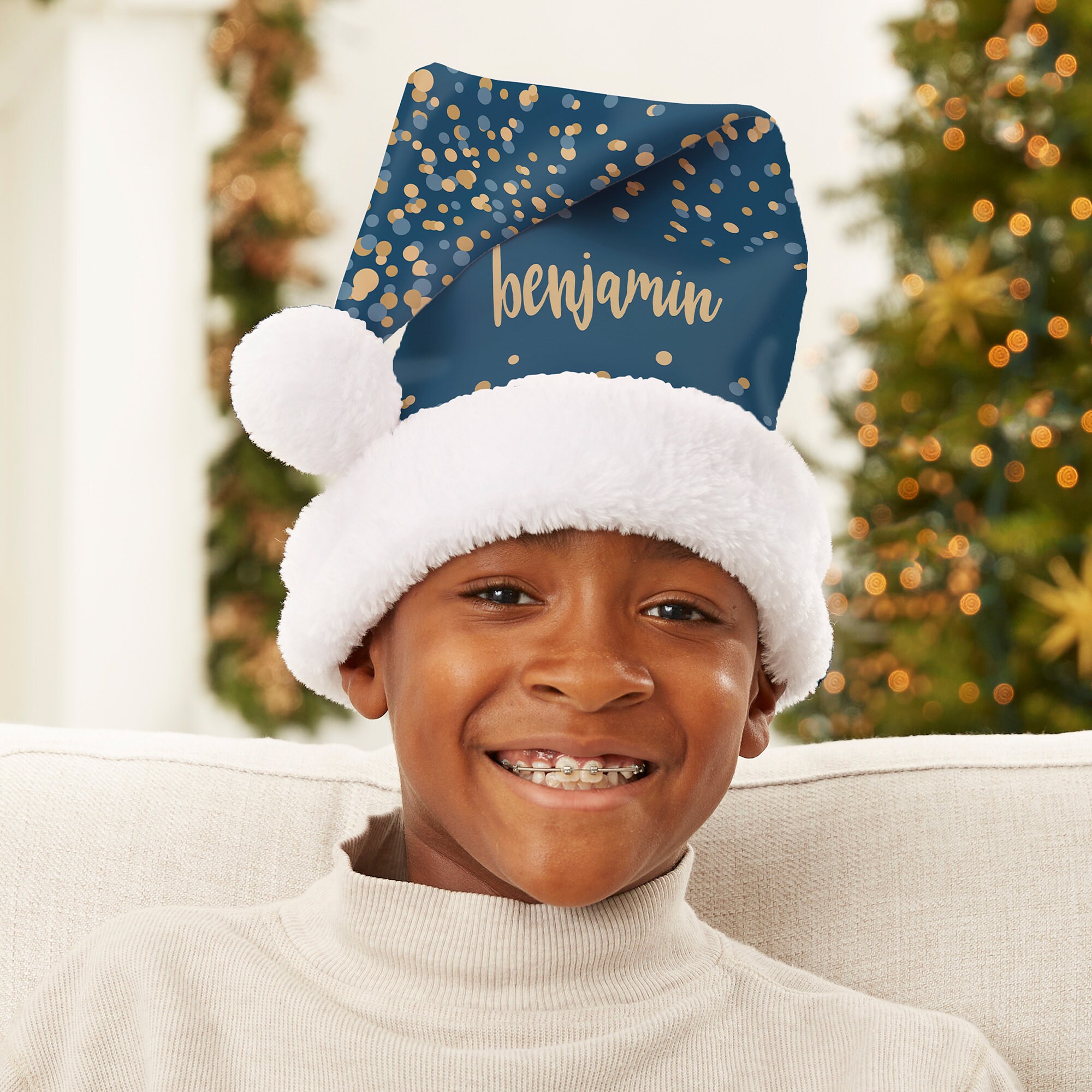 Sparkling Name Personalized Santa Hat, Christmas, Family Gift, for Her ...
