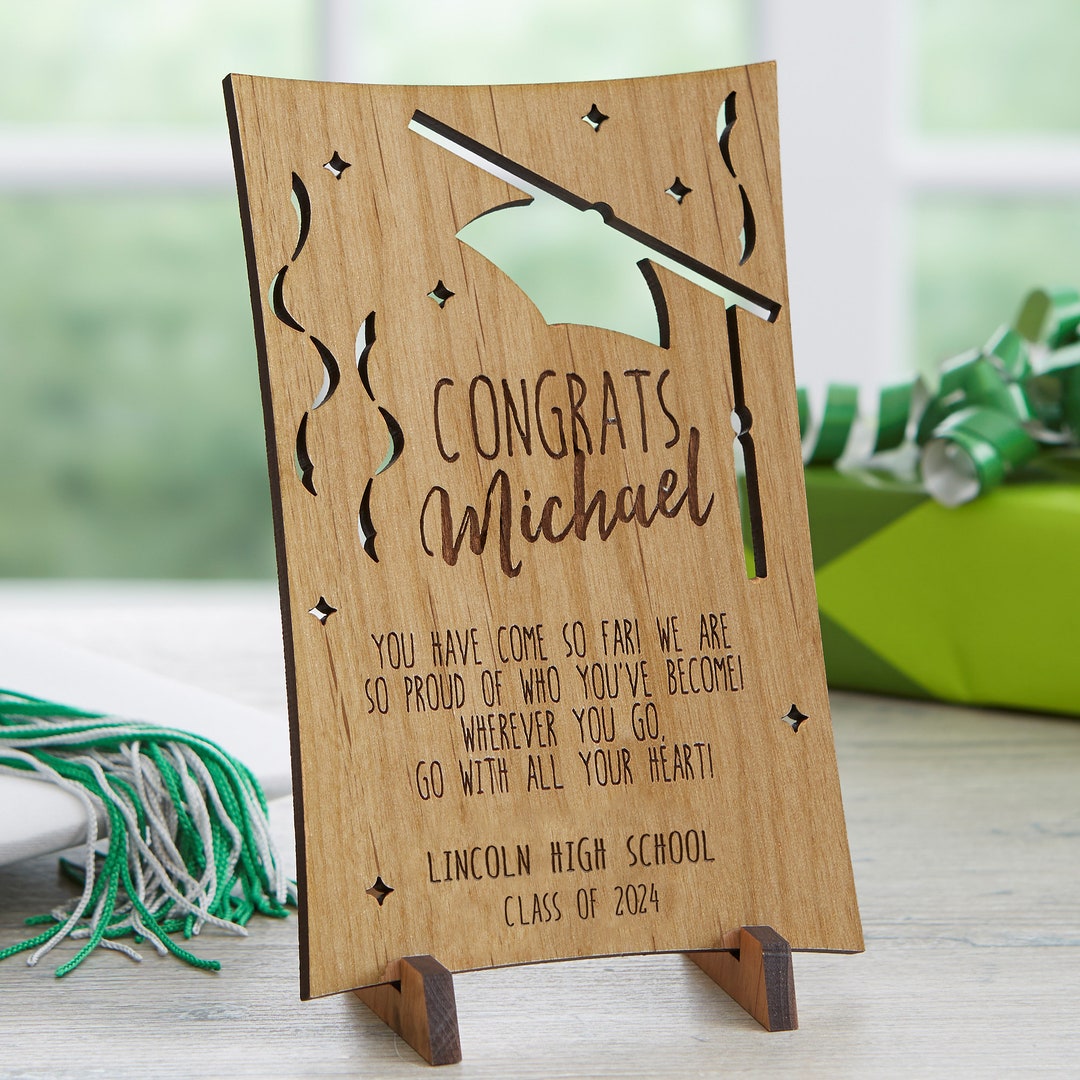 Congrats Graduate Personalized Wood Keepsake, Gifts for Grads ...
