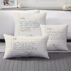 Love Letter Personalized Throw Pillow, Gifts for Her, Valentine's Day ...
