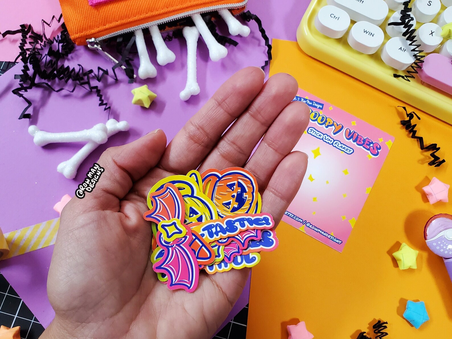 Spooky Rainbow Sticker Flakes Colorful Halloween Stickerts - Etsy