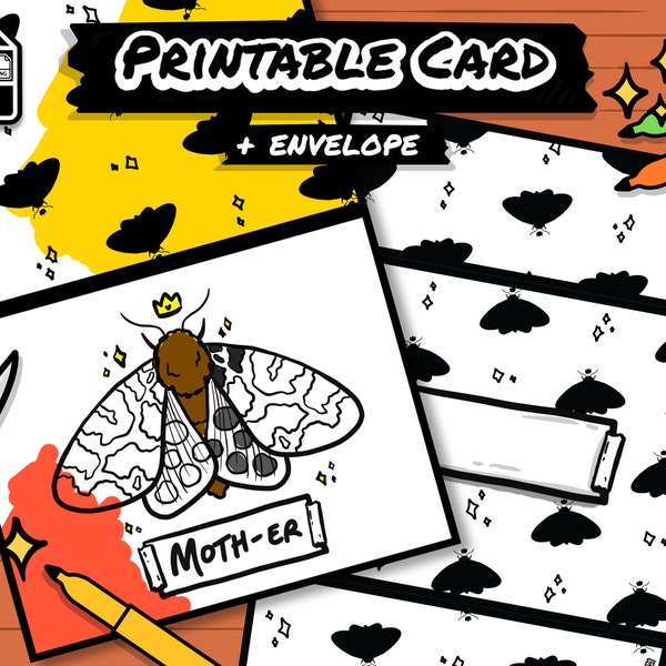 Printable Luna Mother's Day Card, Queen Moth Mom Birthday Card, Moth ...