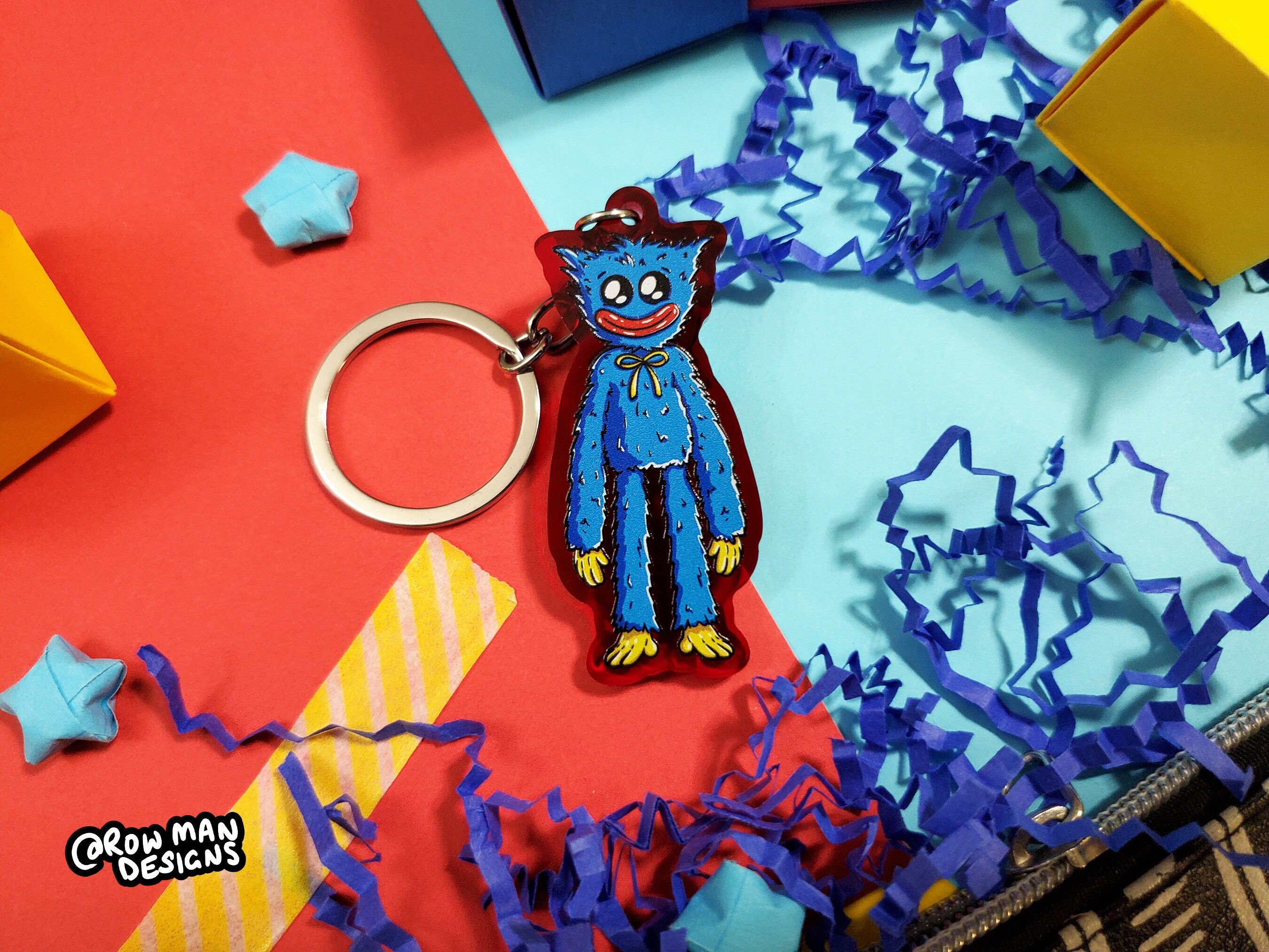 Cute Huggy Wuggy Keychain, Poppy Playtime Inspired Acrylic Keychain ...