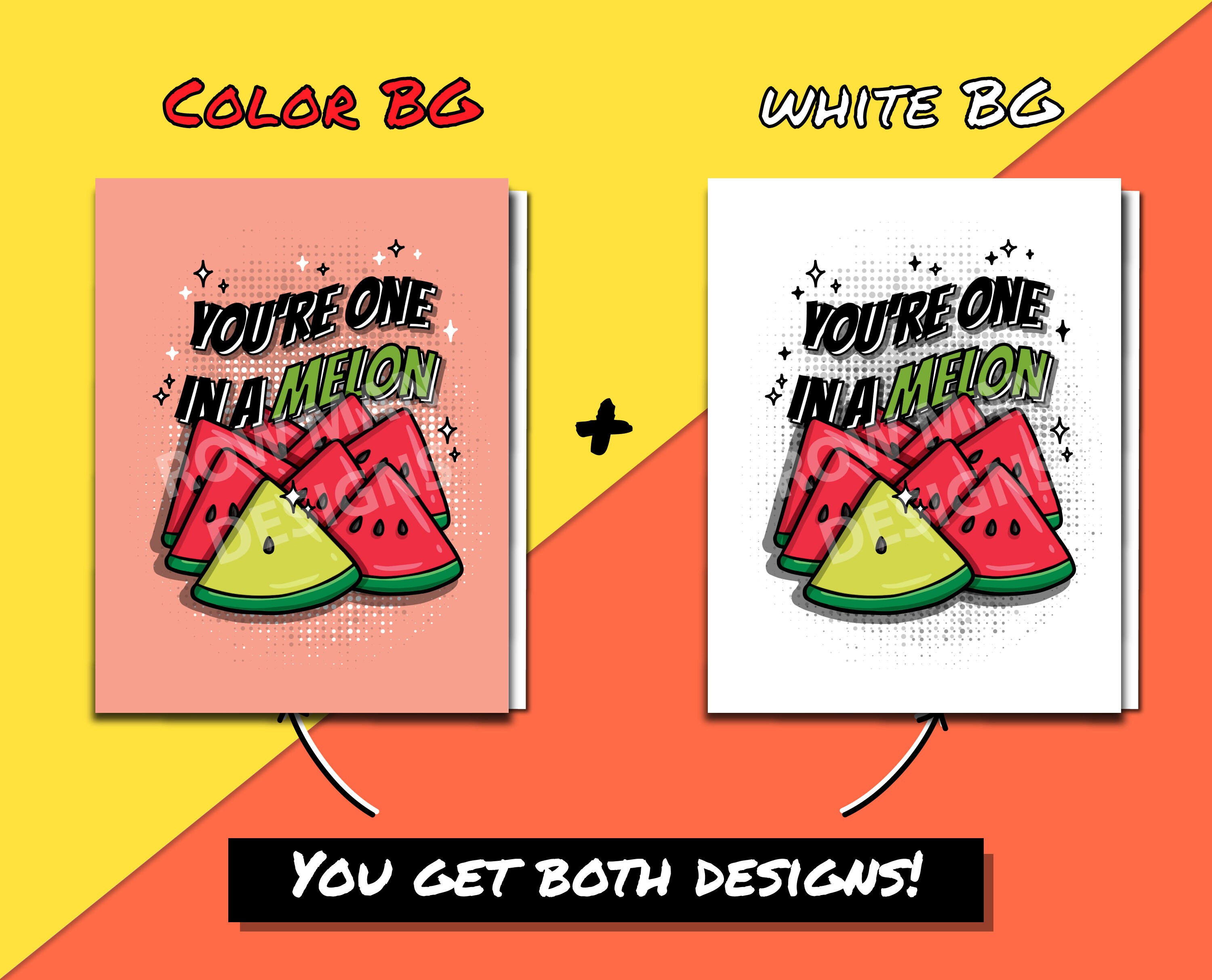 You're One in A Melon Printable Love Card Punny - Etsy