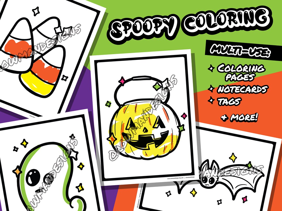 Printable Spooky Halloween Coloring Pages, Spooky Cards Halloween ...