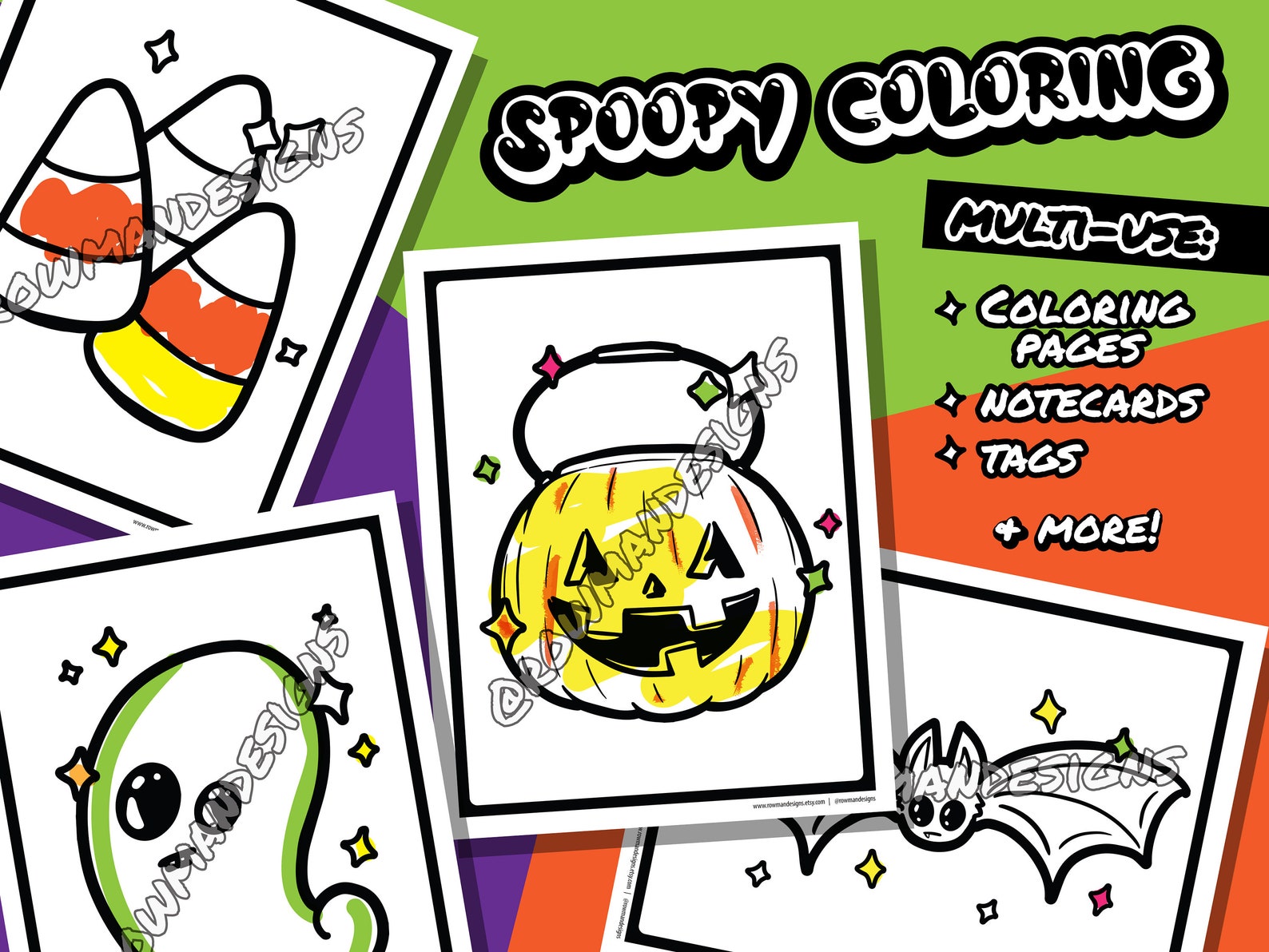 Printable Spooky Halloween Coloring Pages, Spooky Cards Halloween ...