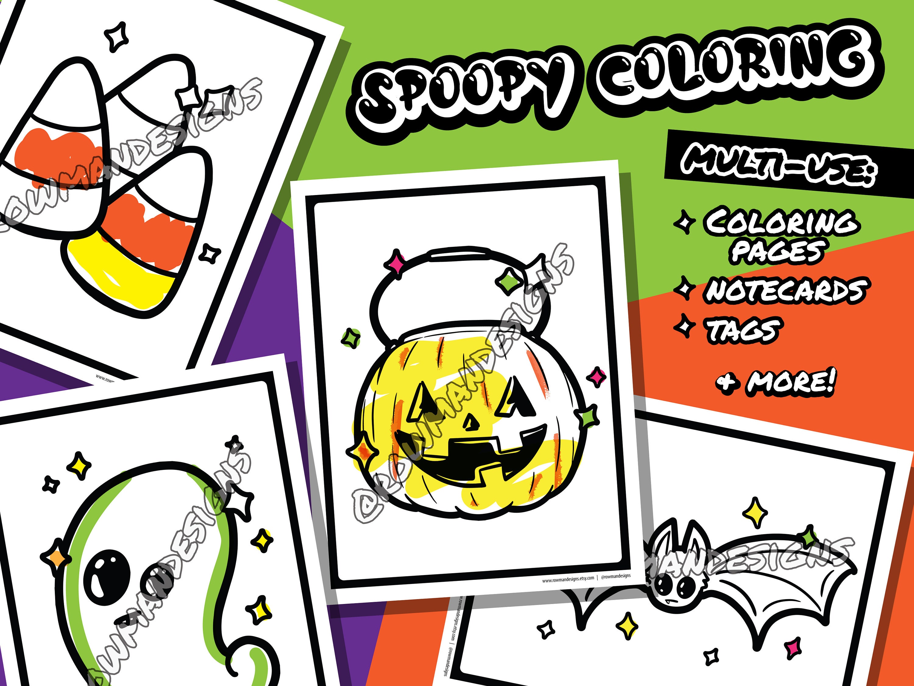 Printable Spooky Halloween Coloring Pages, Spooky Cards Halloween ...
