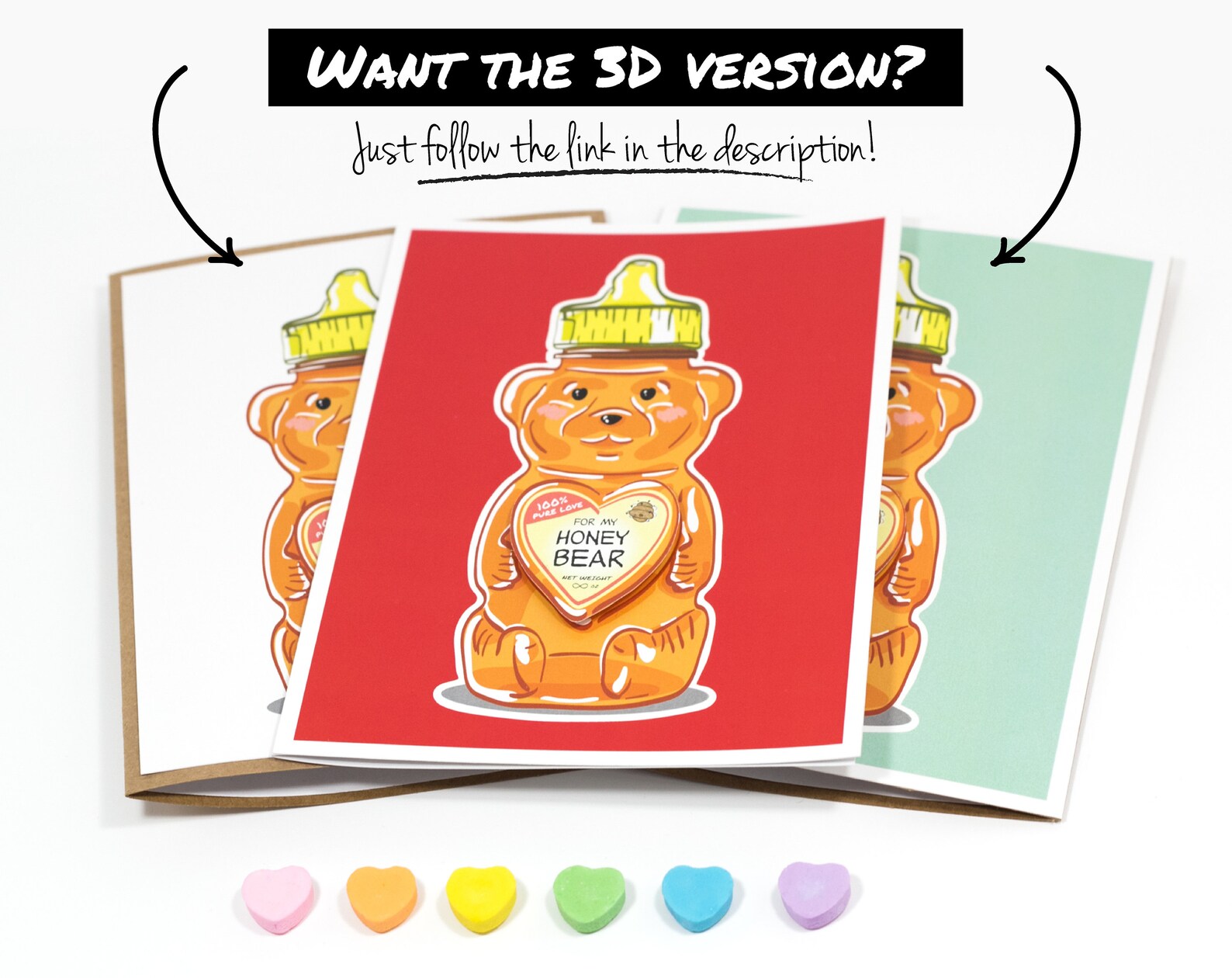 For My Honey Bear Printable Love Cards, Valentine Anniversary Card ...