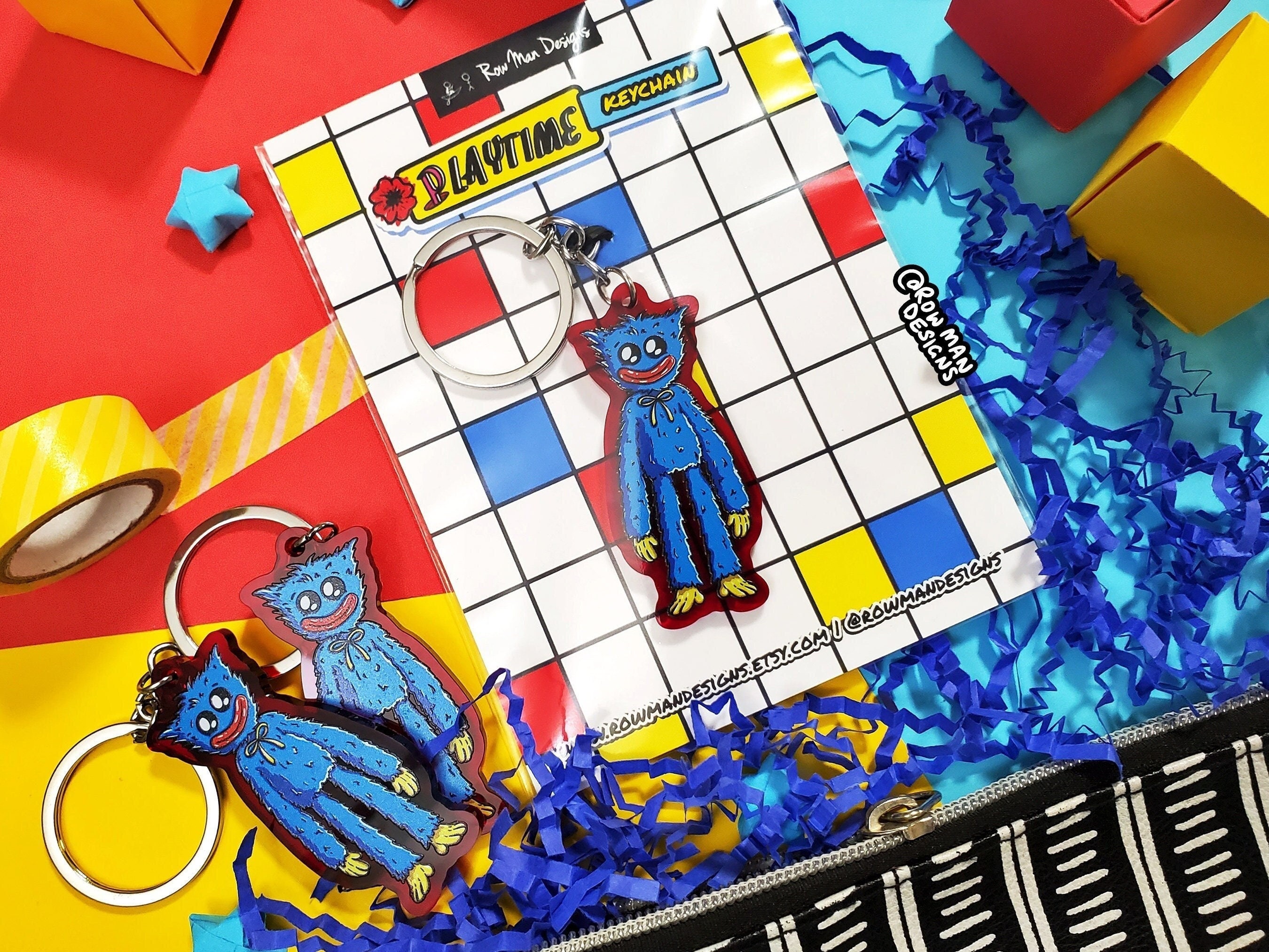 Cute Huggy Wuggy Keychain, Poppy Playtime Inspired Acrylic Keychain ...