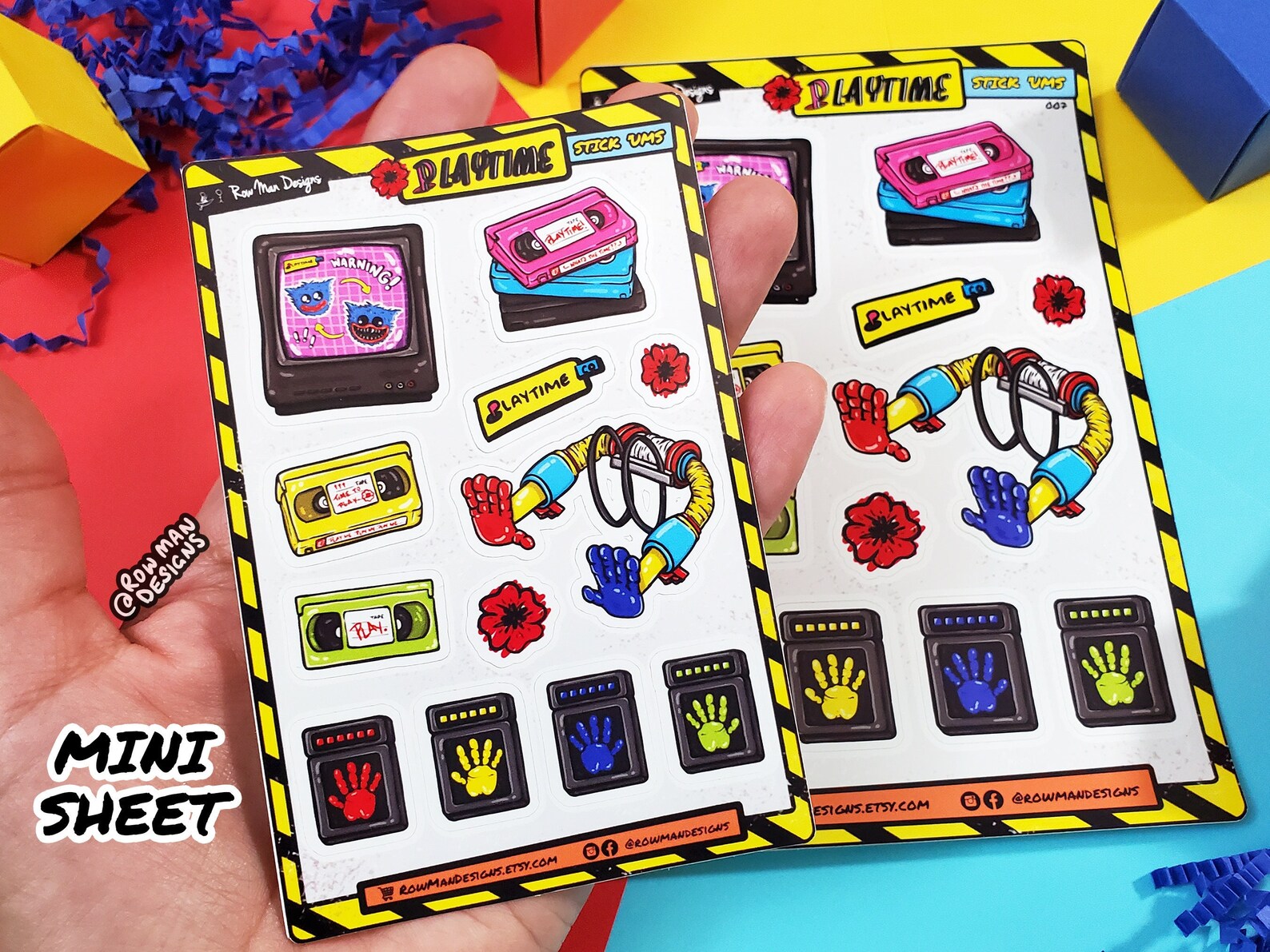 Poppy Playtime Sticker Sheets, Video Game Stickers, Scary Cute Monster ...