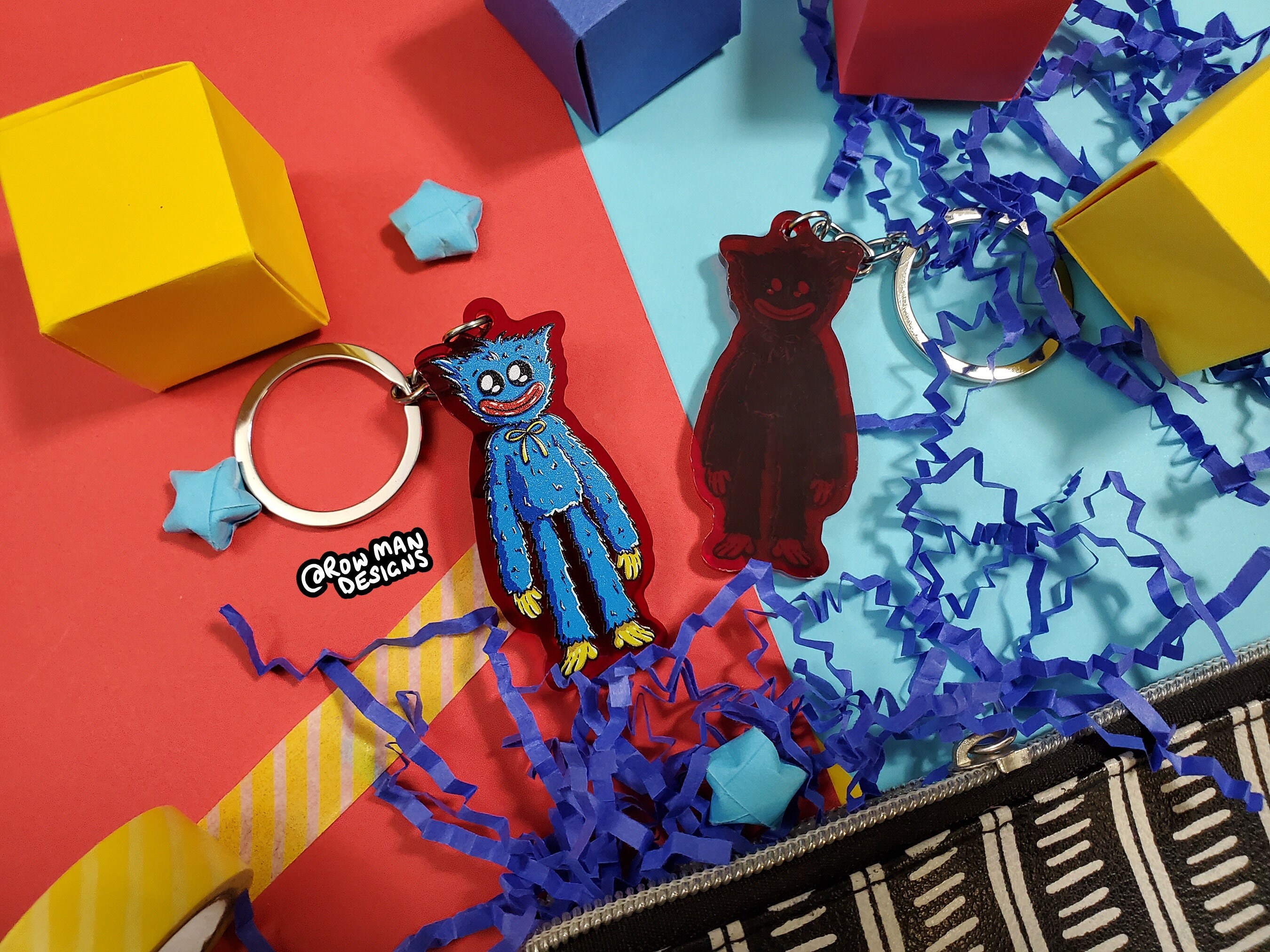 Cute Huggy Wuggy Keychain, Poppy Playtime Inspired Acrylic Keychain ...