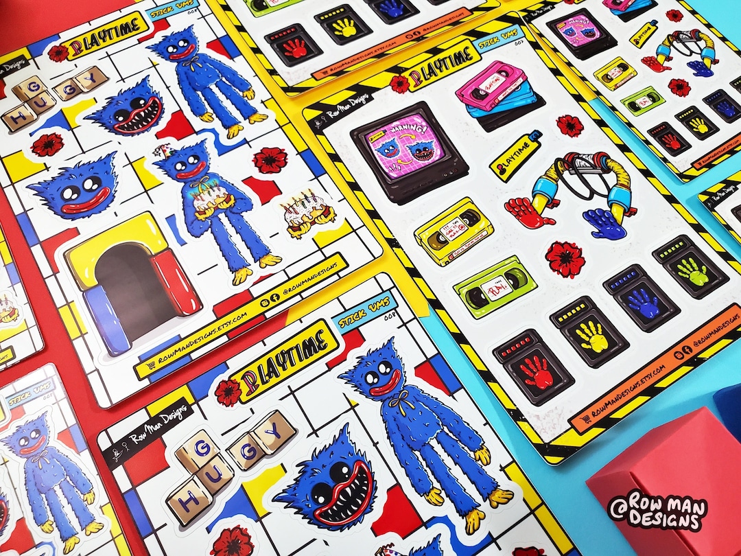 Poppy Playtime Sticker Sheets, Video Game Stickers, Scary Cute Monster ...