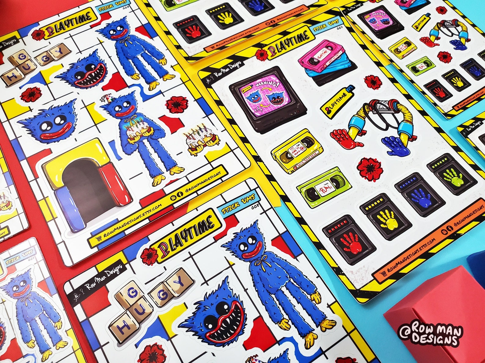 Poppy Playtime Sticker Sheets, Video Game Stickers, Scary Cute Monster ...