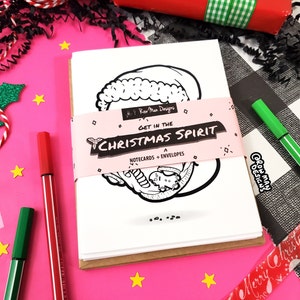 Cute Christmas Coloring Cards, Festive DIY Christmas Holiday Card Pack ...