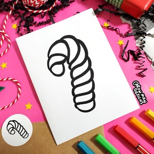 Cute Christmas Coloring Cards, Festive DIY Christmas Holiday Card Pack ...