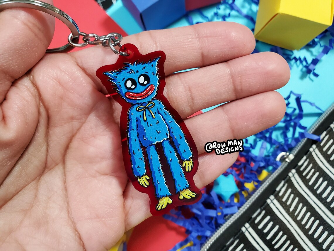 Cute Huggy Wuggy Keychain, Poppy Playtime Inspired Acrylic Keychain ...