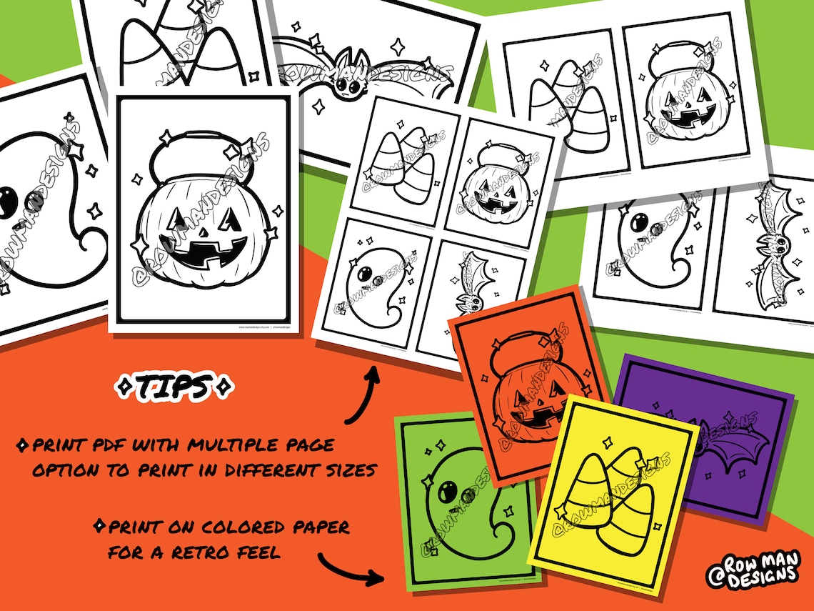 Printable Spooky Halloween Coloring Pages, Spooky Cards Halloween ...