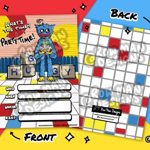 Huggy Printable Party Pack, Poppy Playtime Inspired Party Invitation ...