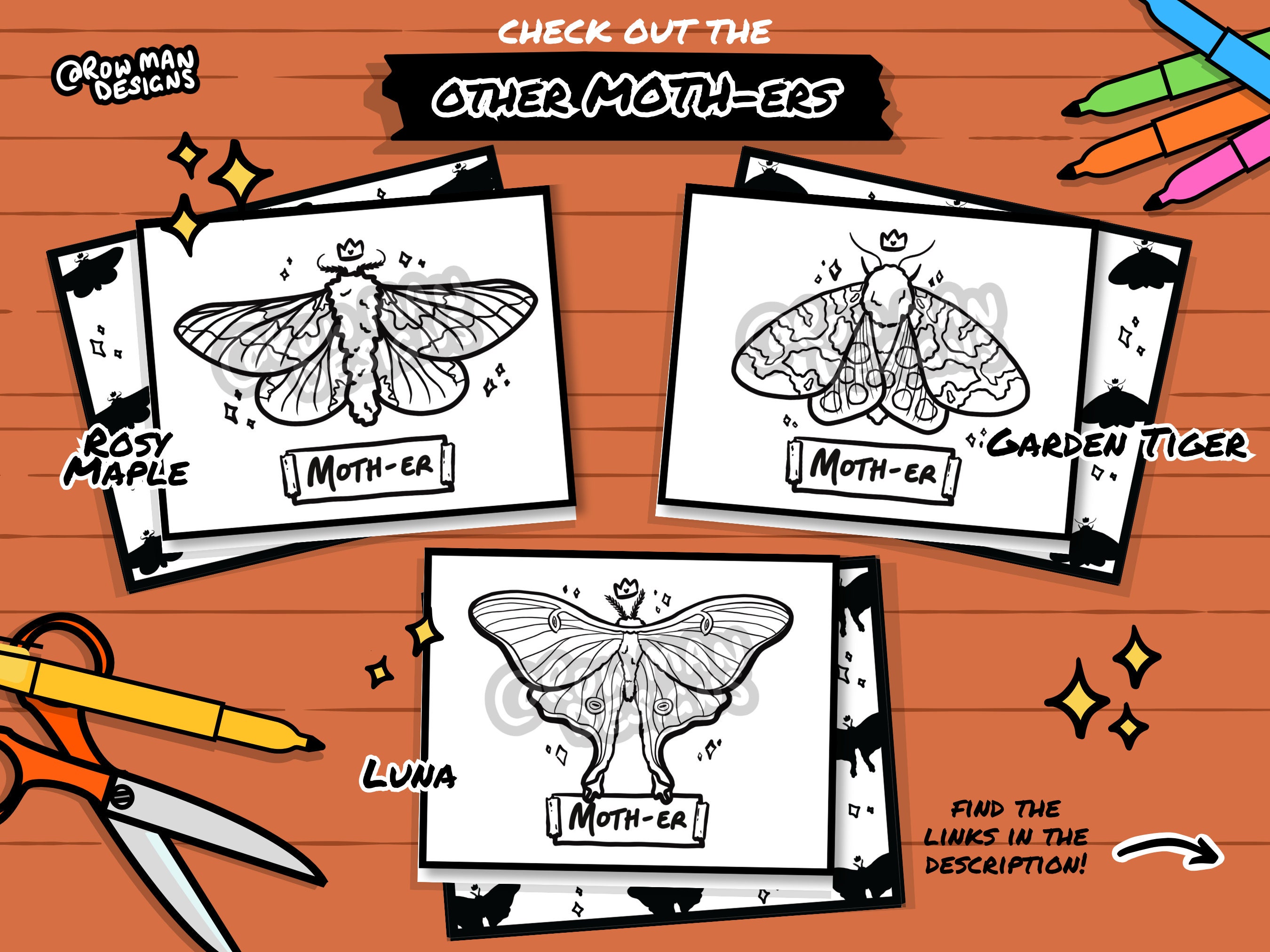 Printable Luna Mother's Day Card, Queen Moth Mom Birthday Card, Moth ...