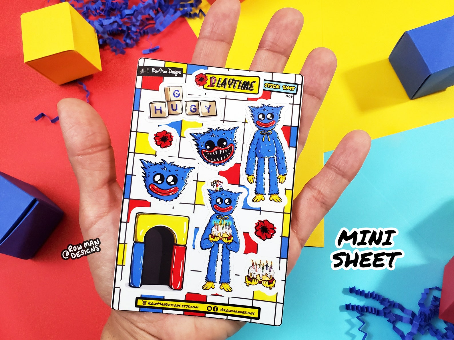 Poppy Playtime Sticker Sheets, Video Game Stickers, Scary Cute Monster ...