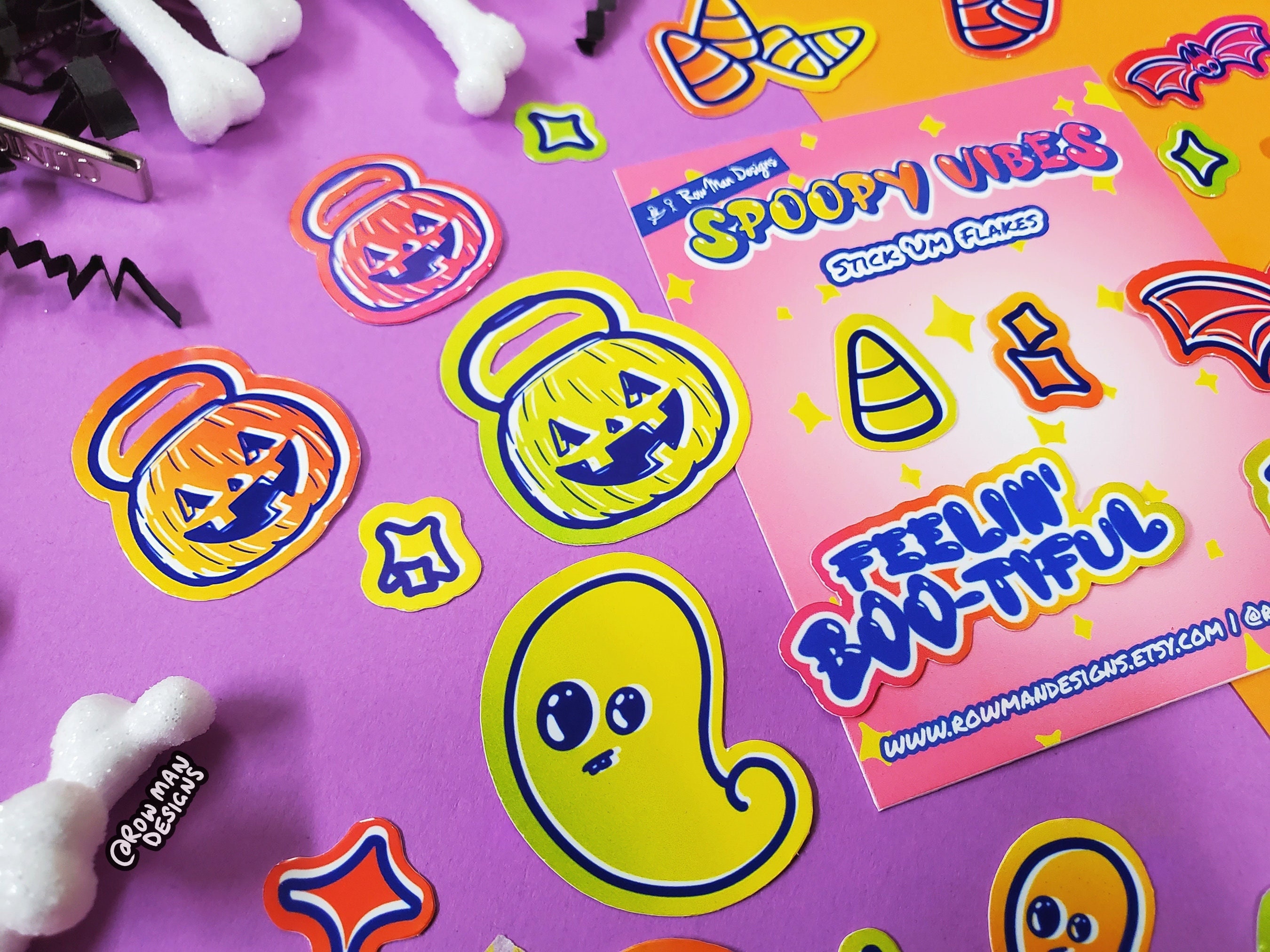 Spooky Rainbow Sticker Flakes Colorful Halloween Stickerts - Etsy