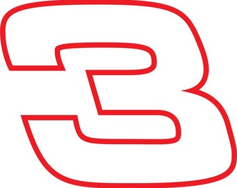 3 Inch Dale Earnhardt #3 Decal (2 Piece Decal) - Etsy