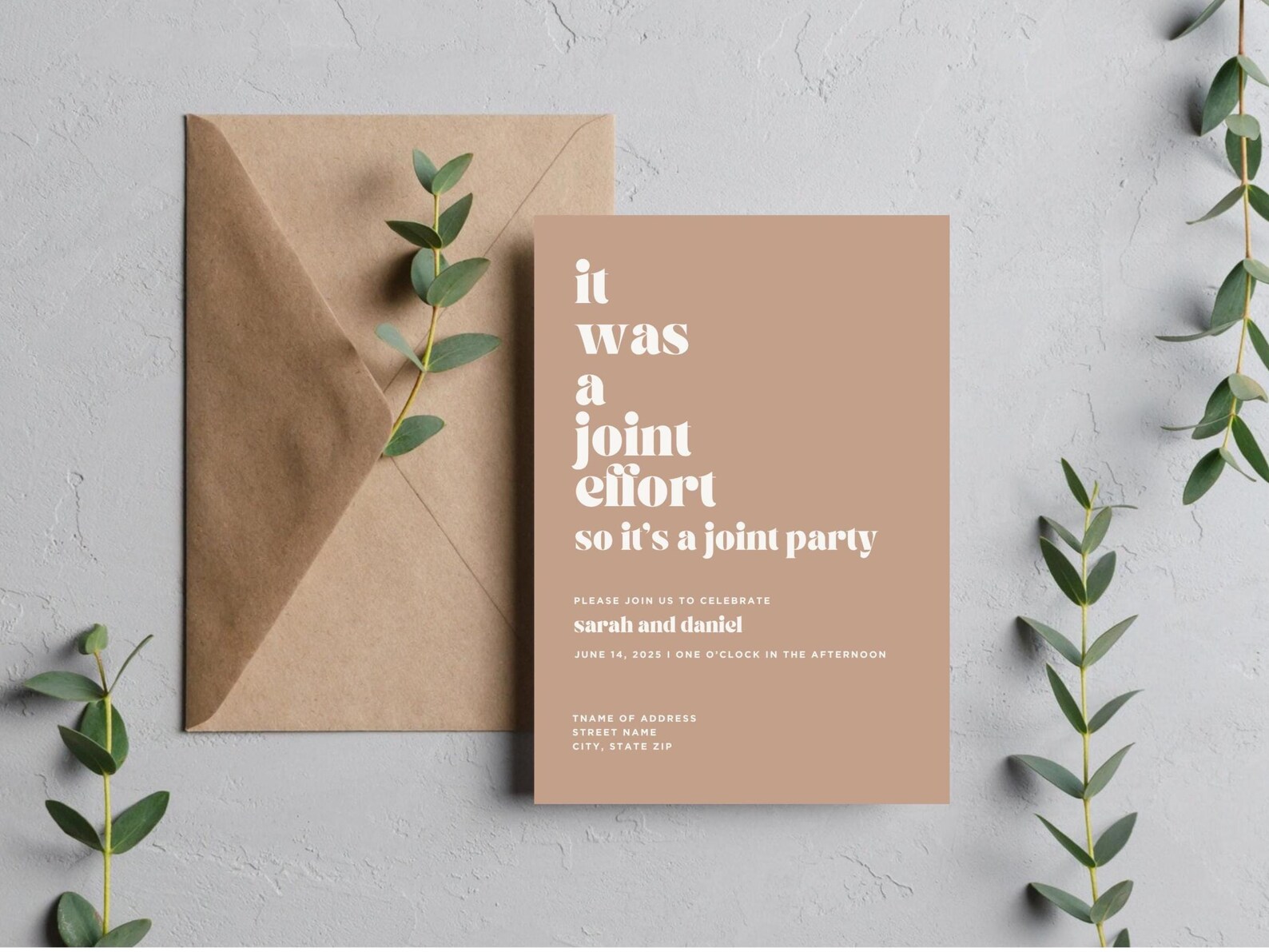 Joint Effort Baby Shower Invitation, Modern Baby Shower, Gender Neutral ...