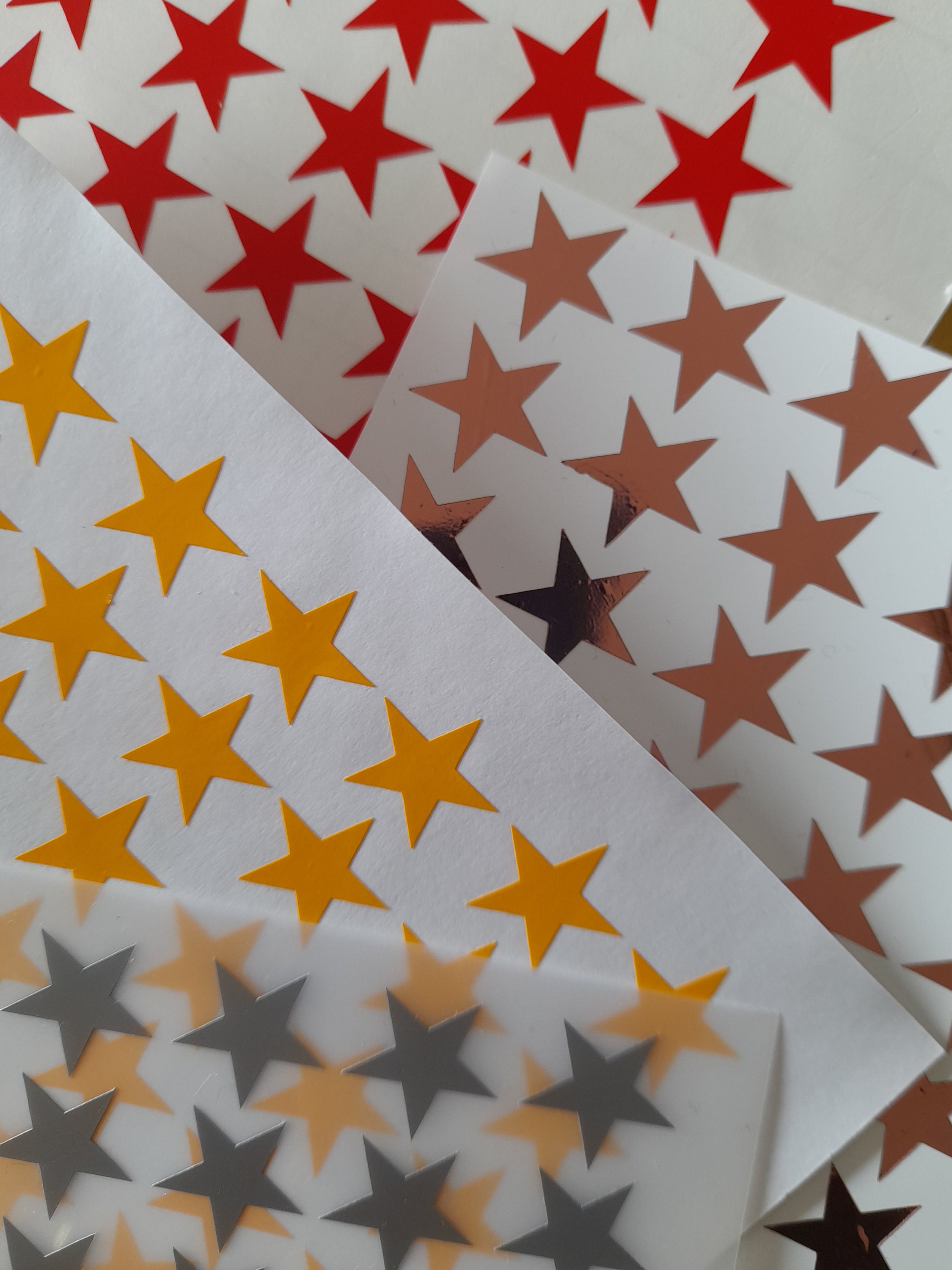 100 Star Shape Vinyl Stickers/decals. Wedding, Party, Crafting Etc ...