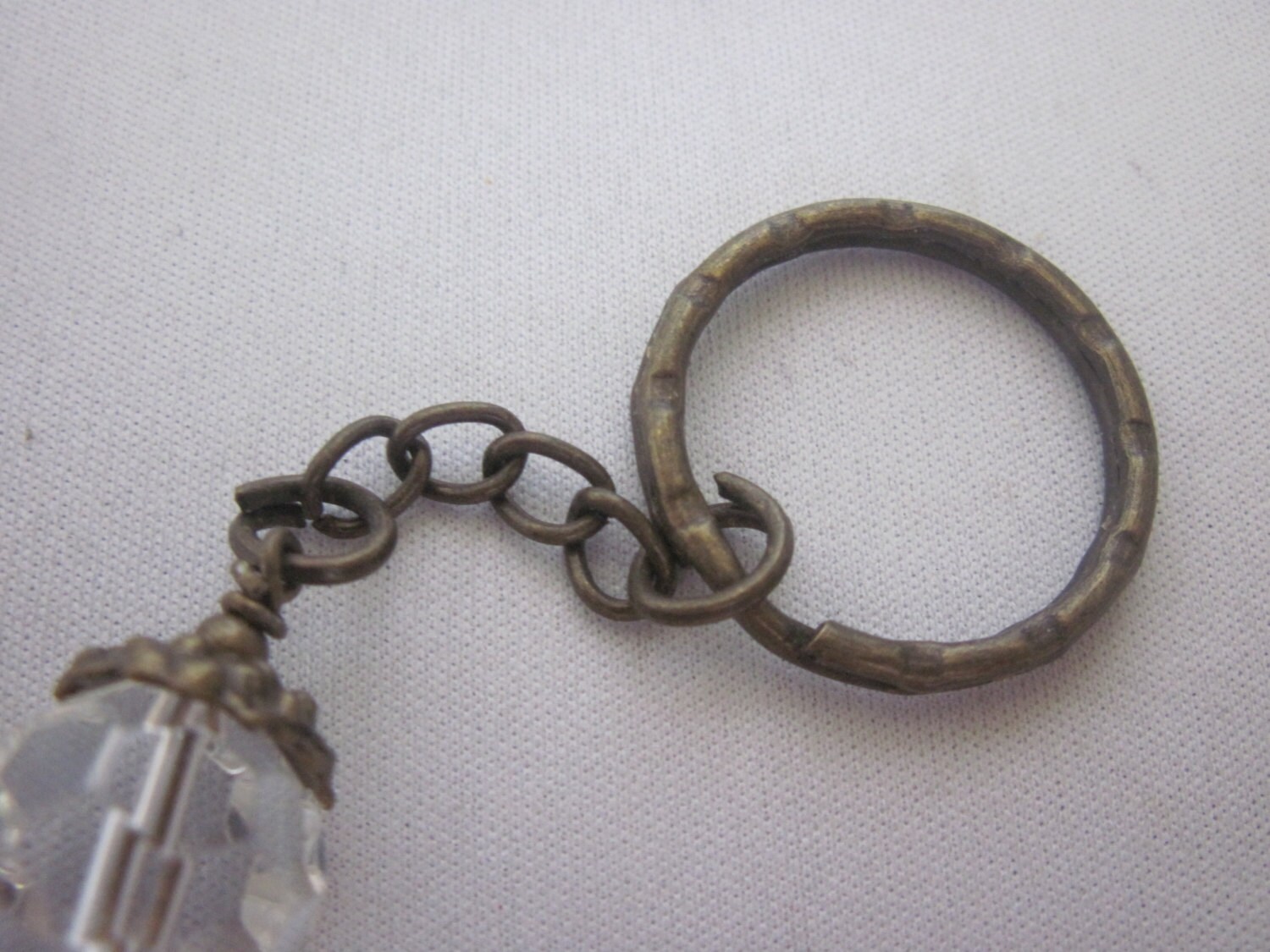 Clear Beaded Bronze Guardian Angel Key Chain Faith | Etsy