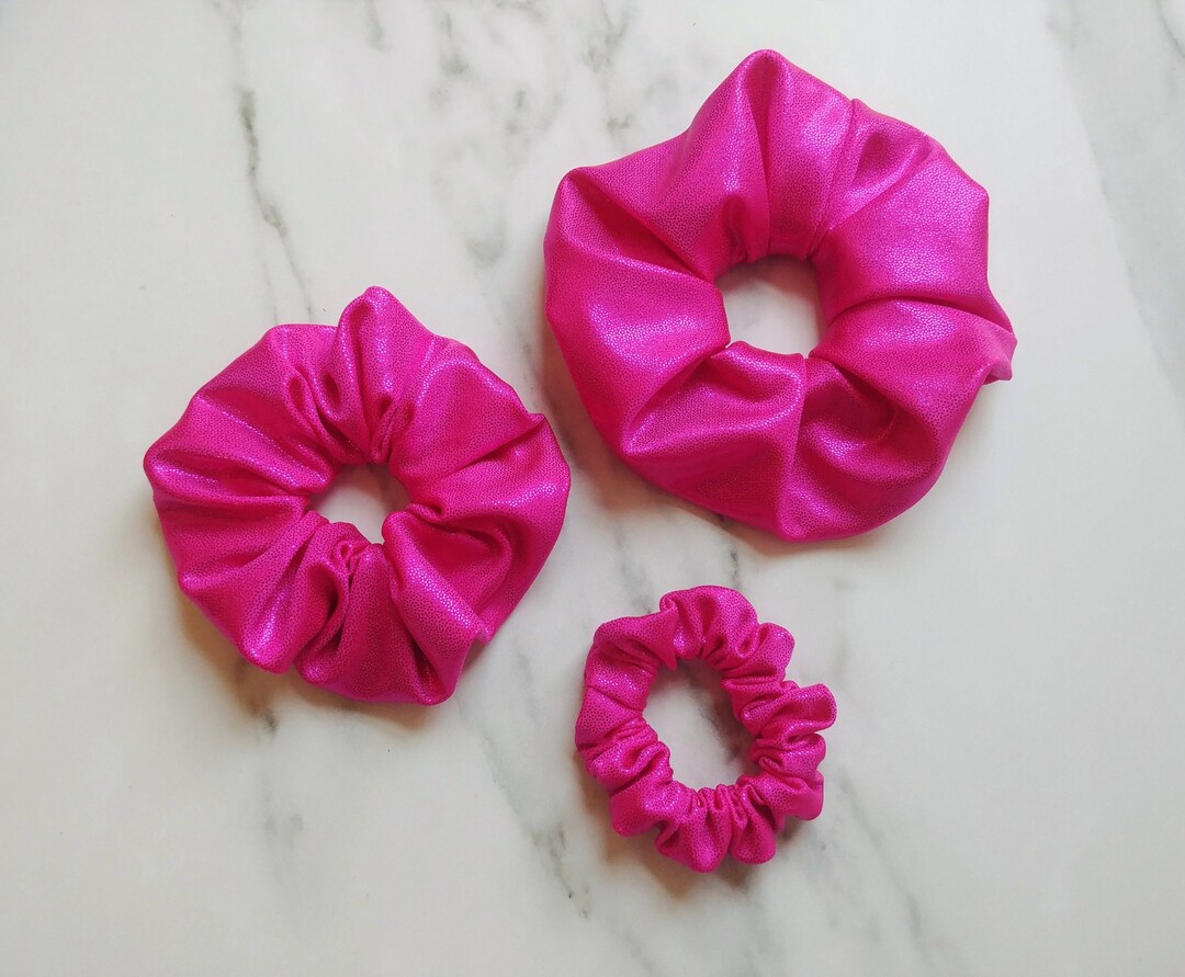 Hot Pink Scrunchie in 3 Sizes, Large, Medium and Small, Holographic ...