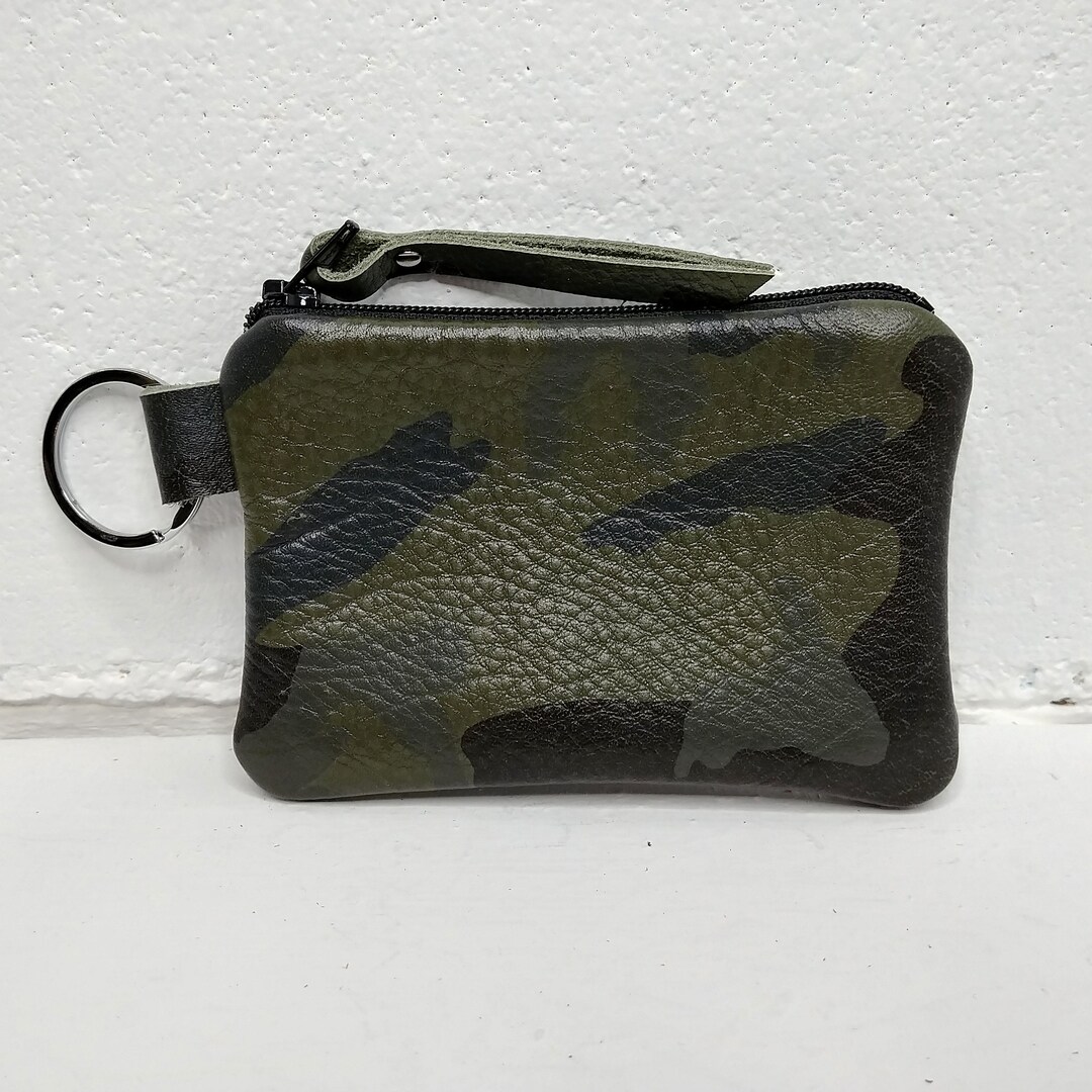Leather Keychain Purse in Camo, + More Colors, Card Holder, Key Ring ...