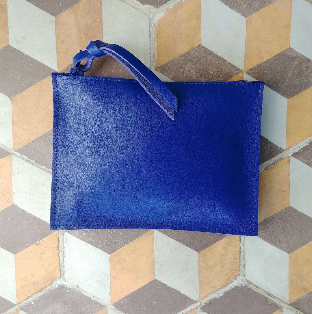 Royal Blue Leather Pouch 4x6 Choose From 4 Colors Coin Purse Zipper ...