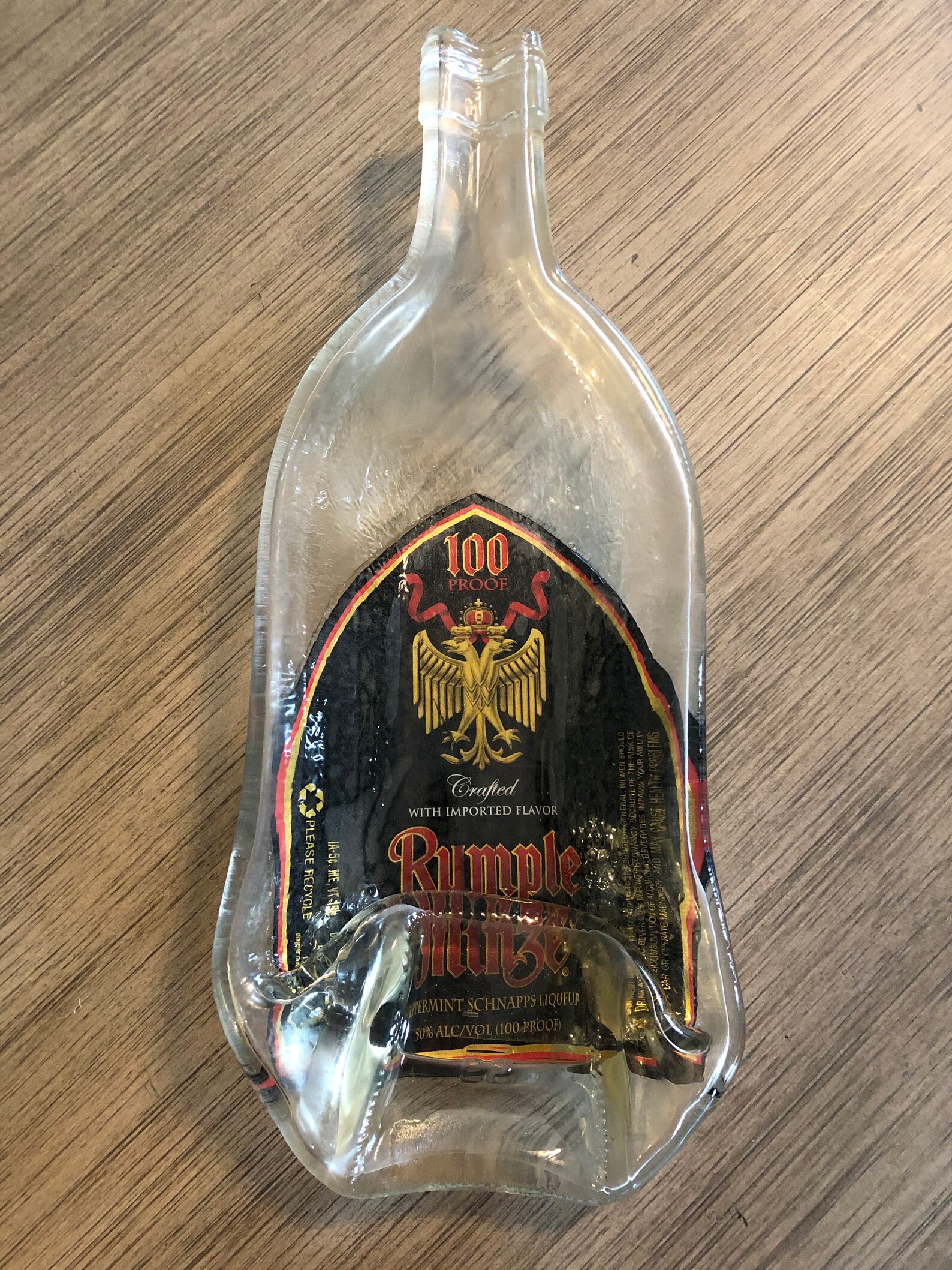 Rumple Minze Peppermint Schnapps Melted Vodka Bottle Glass - Etsy
