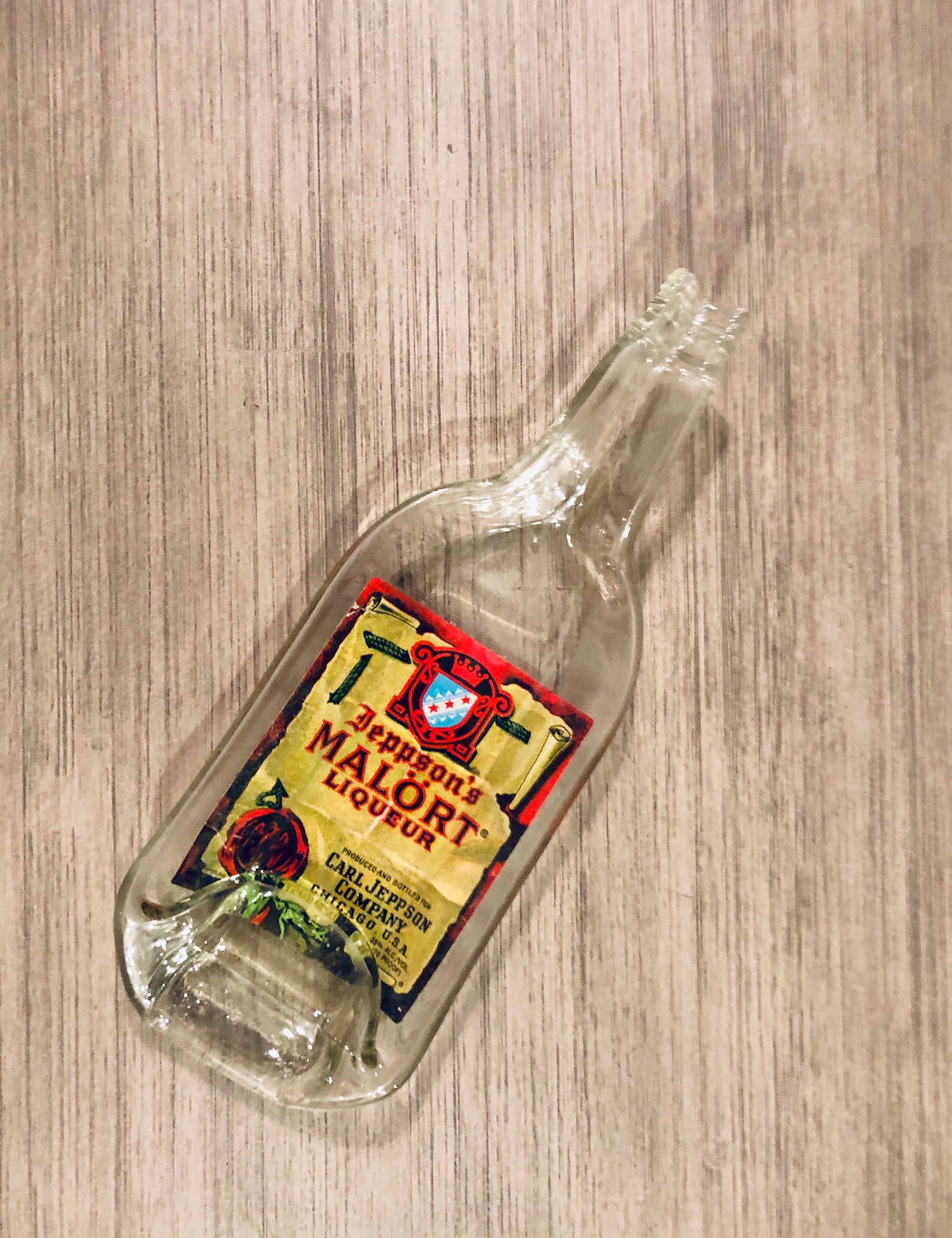 Jeppson's Malört - Melted Bottle Glass Wall Art / Dish - Etsy