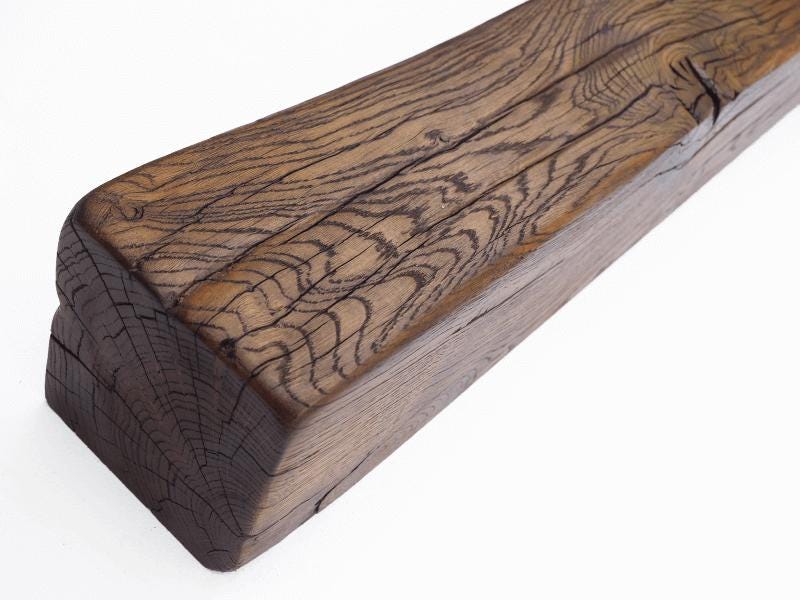 Rustic Reclaimed Oak Fireplace Beam Mantel: 14cm X 9cm, Brackets ...