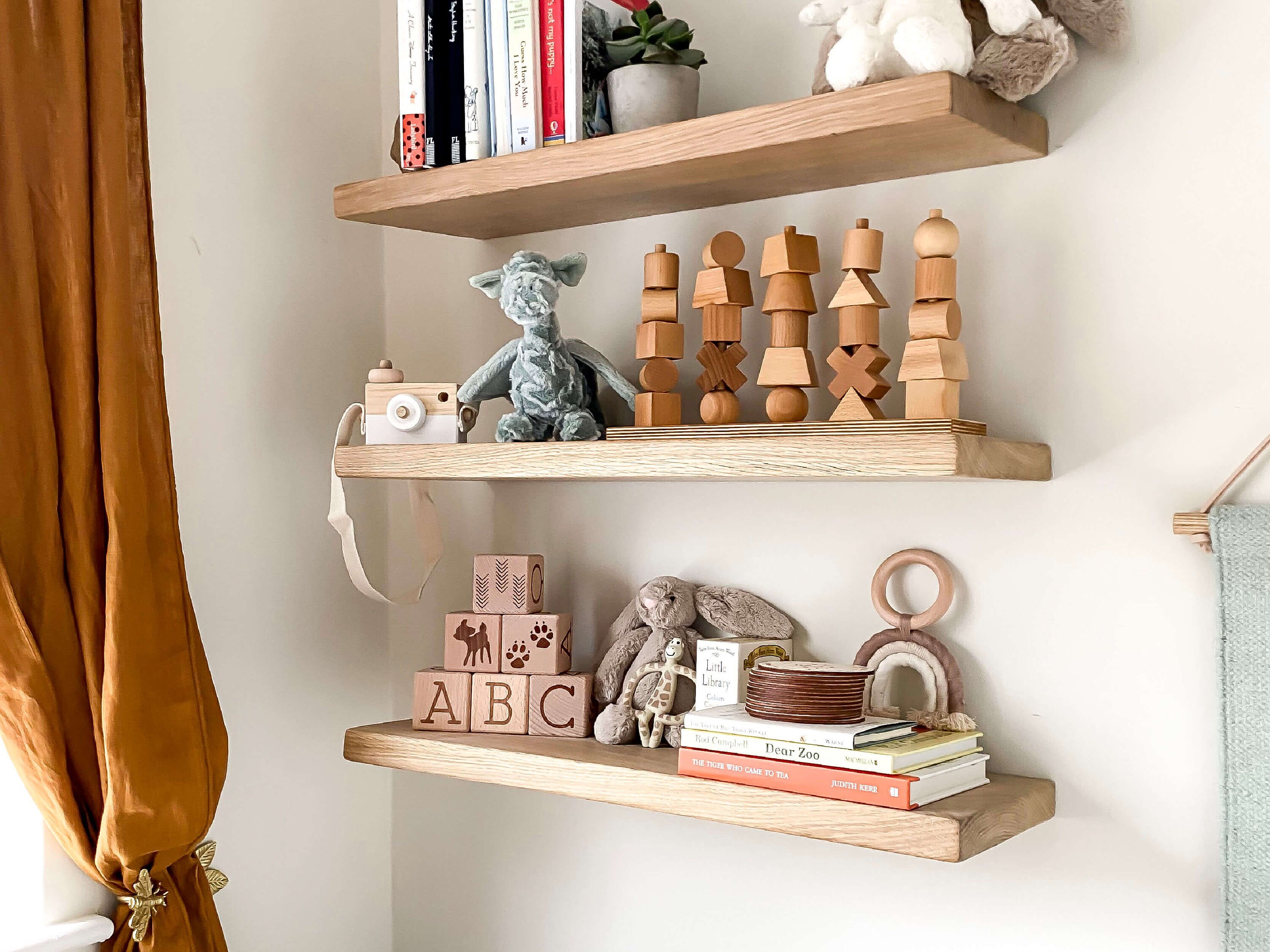 Solid Oak Floating Shelf 8 Deep for Plasterboard Walls | Etsy
