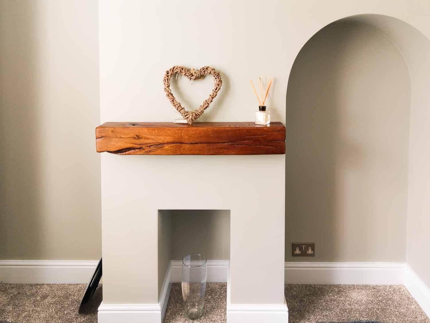 Rustic Reclaimed Oak Fireplace Beam Mantel: 14cm X 9cm, Brackets ...