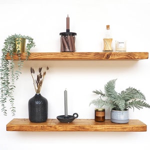 Rustic Shelves Floating | Handcrafted | Eco-friendly | Made From Solid ...