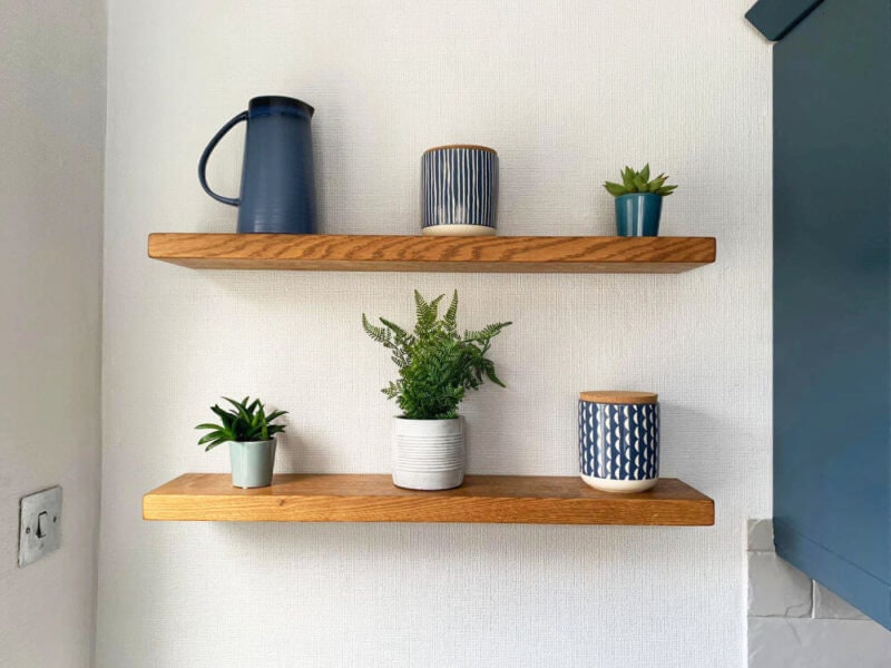 Solid Oak Floating Shelf 6 Deep Kiln Dried Shelves - Etsy UK