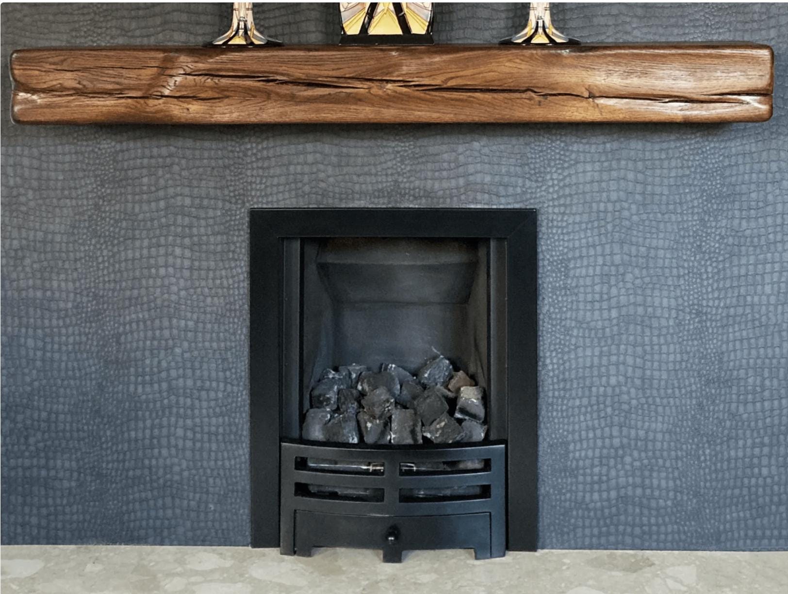Rustic Reclaimed Oak Fireplace Beam Mantel: 14cm X 9cm, Brackets ...