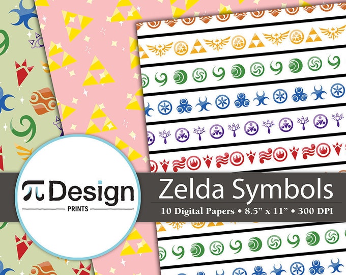 Loz Symbols 8.5x11 Digital Paper 10 Pack Video - Etsy