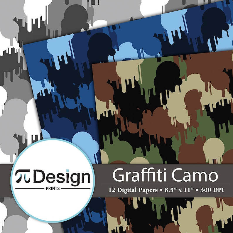 Military Graffiti Camouflage 8.5x11 Digital Paper - Etsy